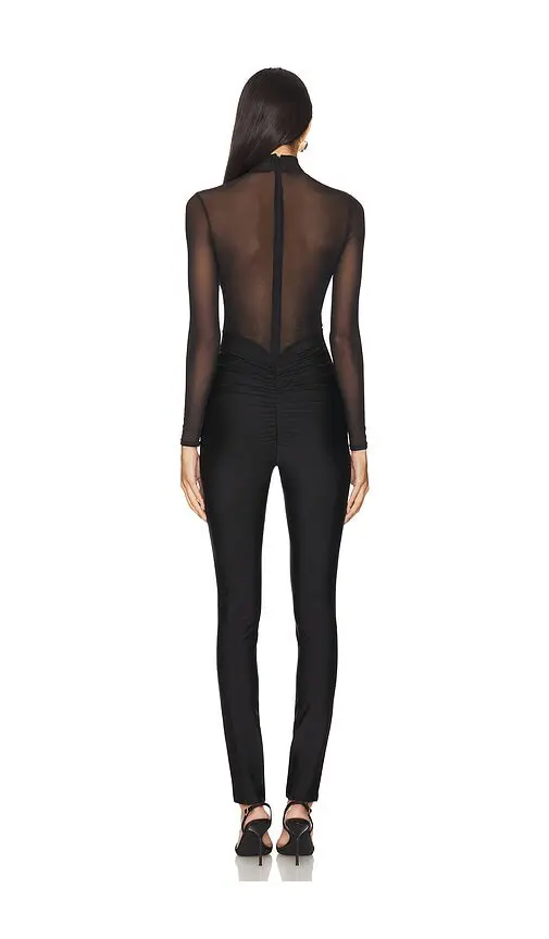 SEROYA X Brietta Bandeau Mesh Catsuit - Black