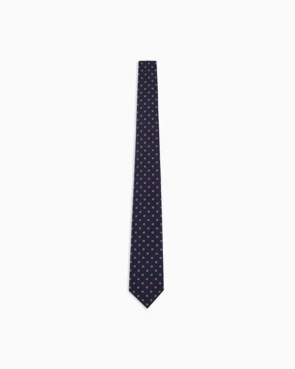 Giorgio Armani Pure Silk Jacquard Neck Tie - Blue