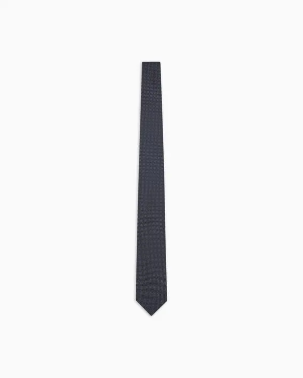 Giorgio Armani Pure Silk Micro Polka-dot Jacquard Tie - Black