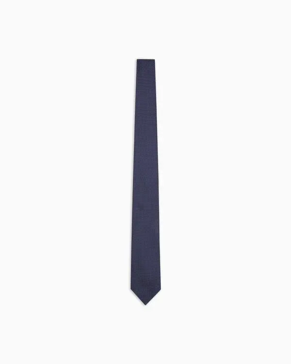Giorgio Armani Pure Silk Micro Polka-dot Jacquard Tie - Blue