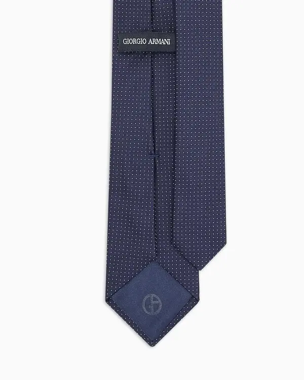 Giorgio Armani Pure Silk Micro Polka-dot Jacquard Tie - Blue