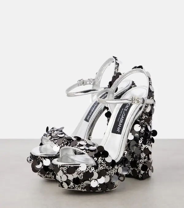 Dolce & Gabbana Sequined Platform Sandals