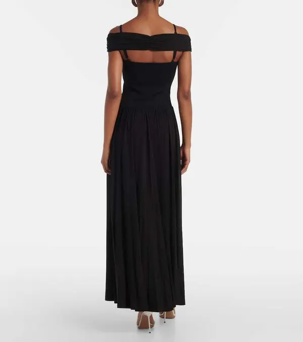 Simkhai Amarantha Off-shoulder Draped Maxi Dress