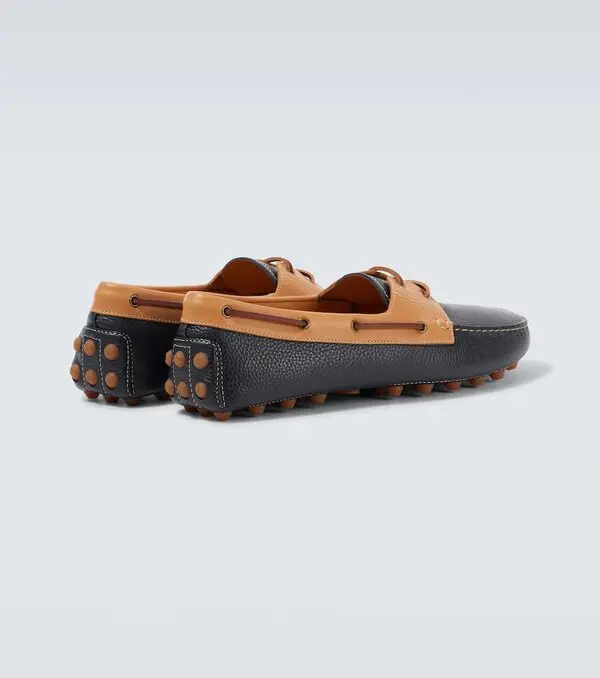 TOD'S Gommino Bubble Leather Boat Shoes