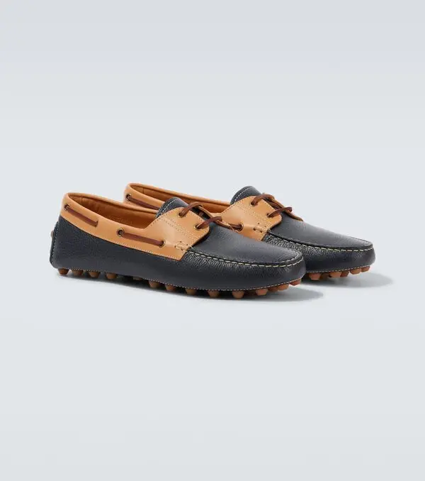 TOD'S Gommino Bubble Leather Boat Shoes