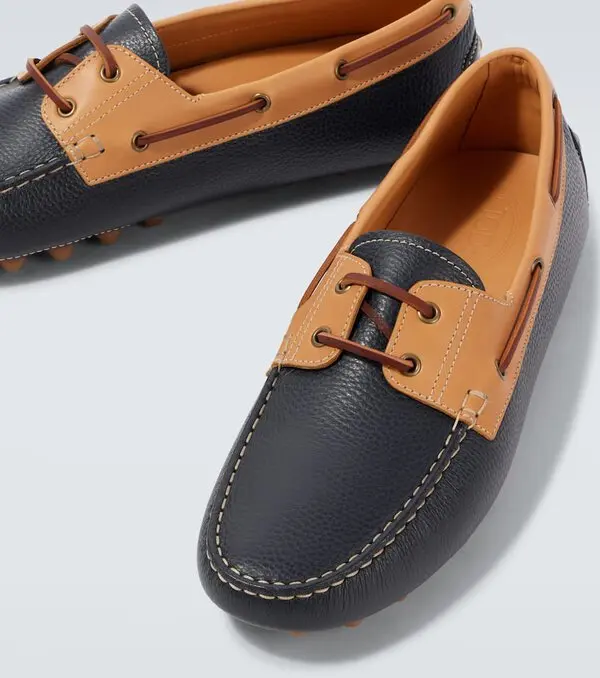 TOD'S Gommino Bubble Leather Boat Shoes