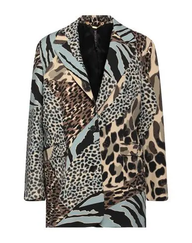 MANILA GRACE Single-breasted Blazer With Animal Print