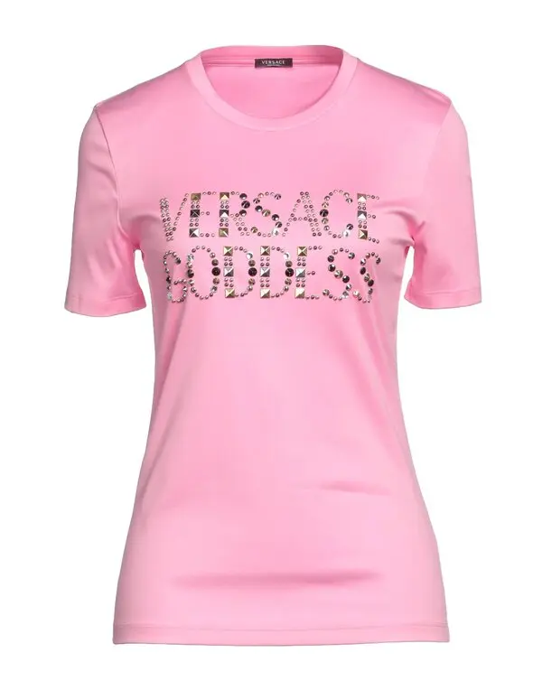 Versace T-shirt With Appliqués, Brand Logo, And Studs