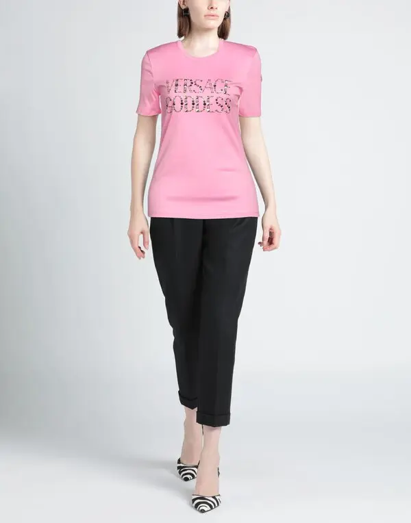 Versace T-shirt With Appliqués, Brand Logo, And Studs