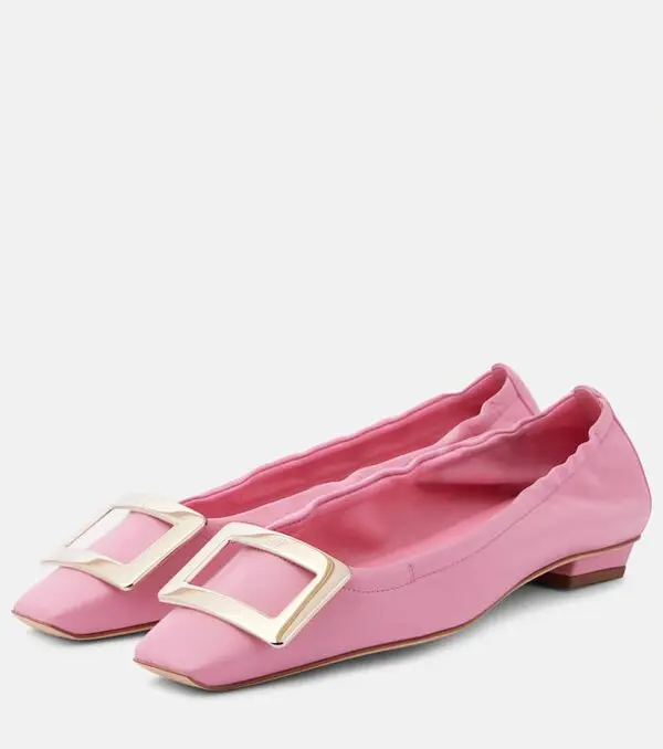 ROGER VIVIER Belle Vivier Leather Ballet Flats