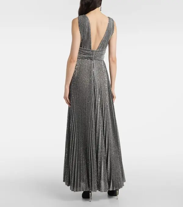 Dolce & Gabbana Metallic Plisse Cocktail Dress