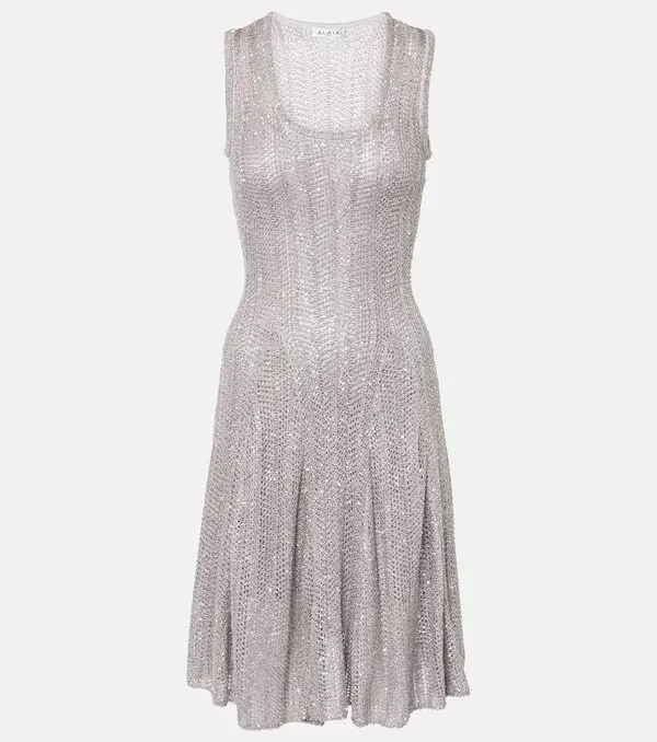 Alaïa Sequined Knitted Minidress