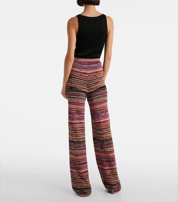 Missoni Zigzag Striped Lame Flared Pants - Multicoloured