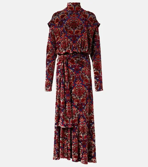 Rabanne Draped Jacquard Maxi Dress - Multicoloured