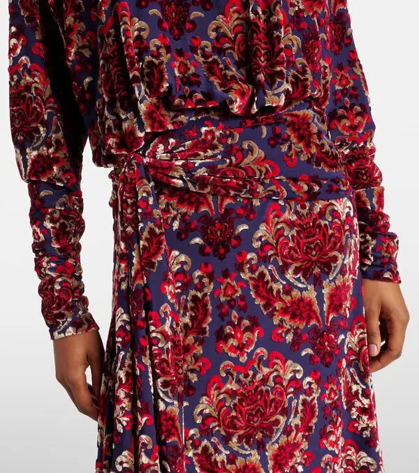 Rabanne Draped Jacquard Maxi Dress