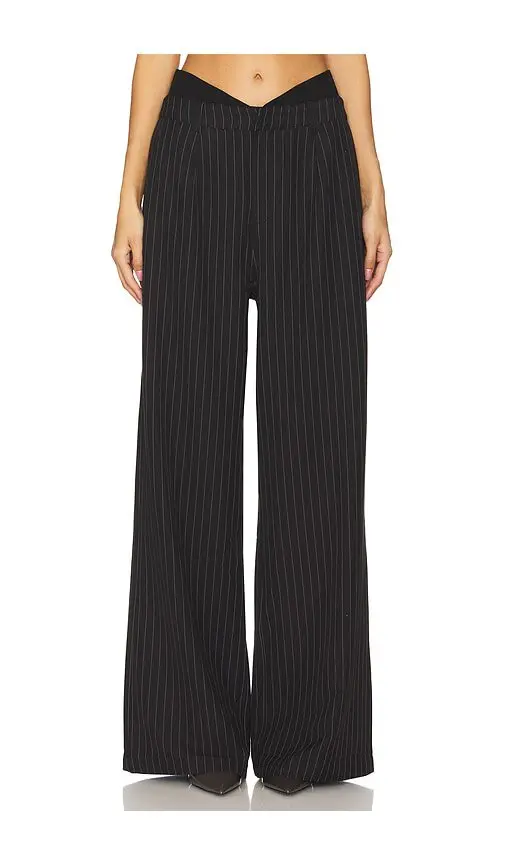 SNDYS. Pinstriped Wide Leg Trousers