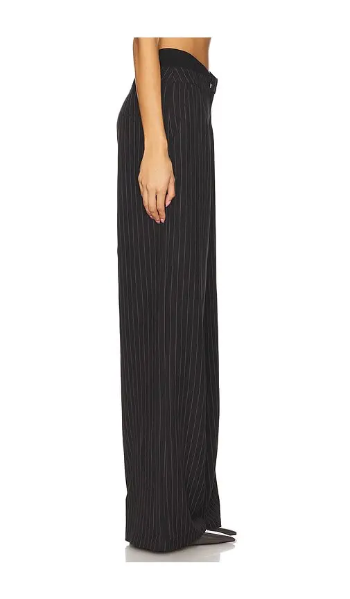 SNDYS. Pinstriped Wide Leg Trousers