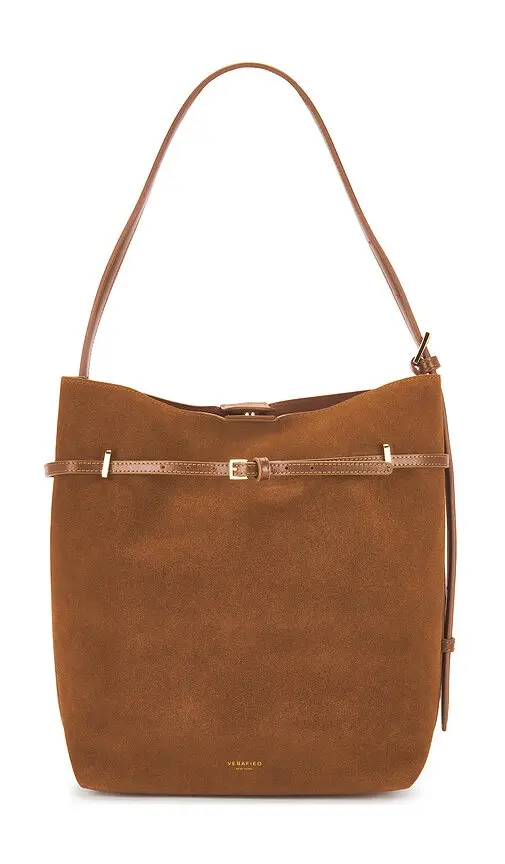 VERAFIED Suede Belted Tote Bag