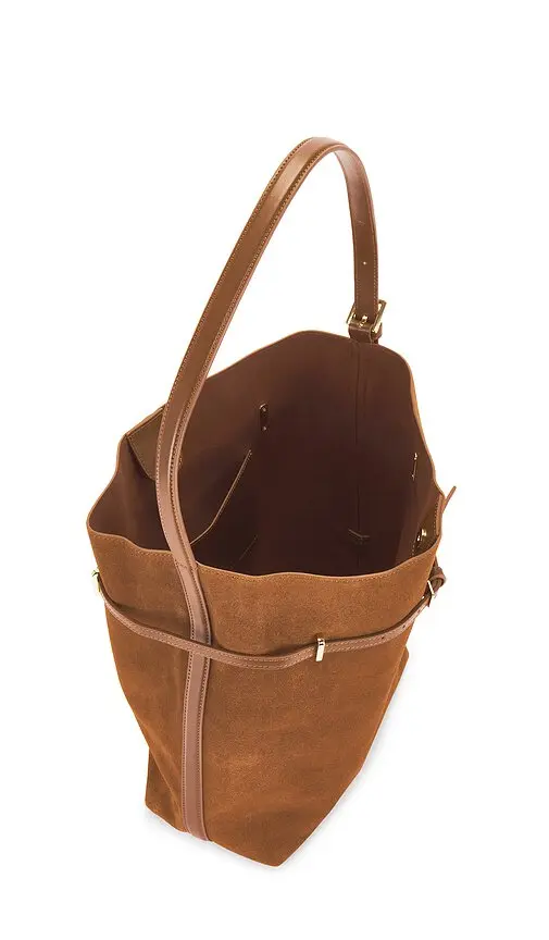VERAFIED Suede Belted Tote Bag