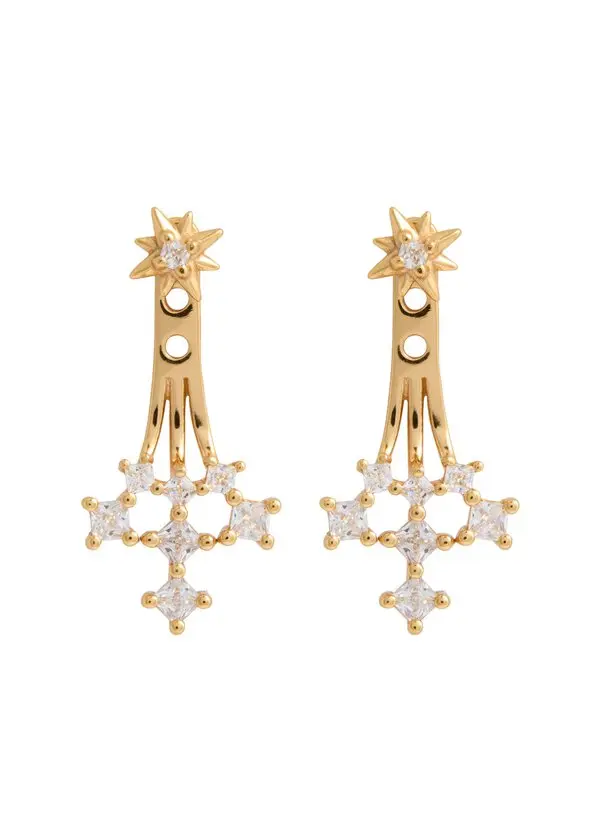 ASTRID & MIYU Cosmic Crystal -plated Drop Earrings - Gold