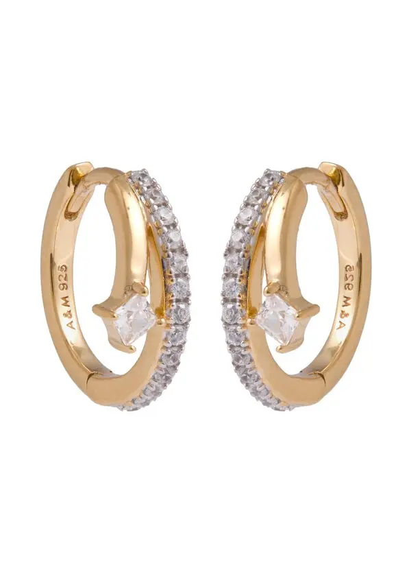 ASTRID & MIYU Crystal Hoop Earrings - Gold