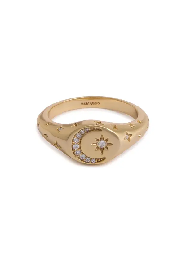 ASTRID & MIYU 18kt -plated Signet Ring - Gold