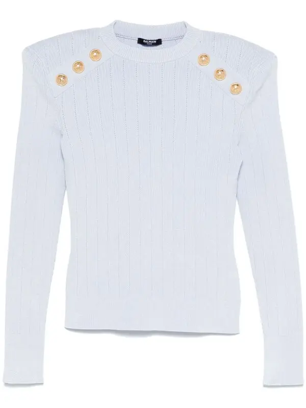 Balmain Button-detailed Sweater - Blue