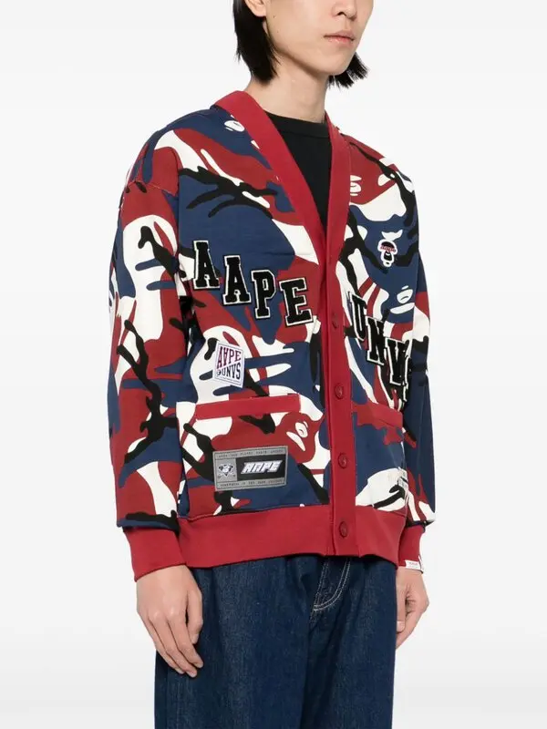 Aape By *A Bathing Ape® Logo Camo Cardigan In Blue - 44% Off