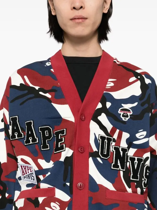 Aape By *A Bathing Ape® Logo Camo Cardigan In Blue - 44% Off