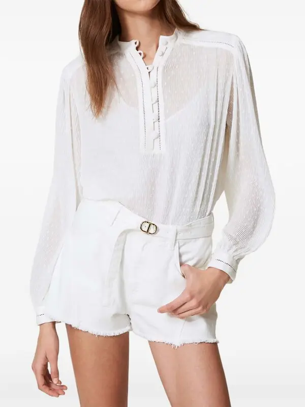 TWINSET Denim Shorts - White