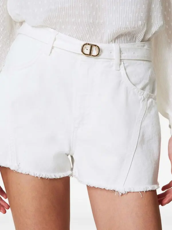 TWINSET Denim Shorts - White