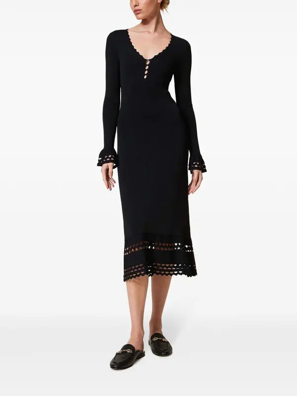 TWINSET Scallop-trim Midi Dress