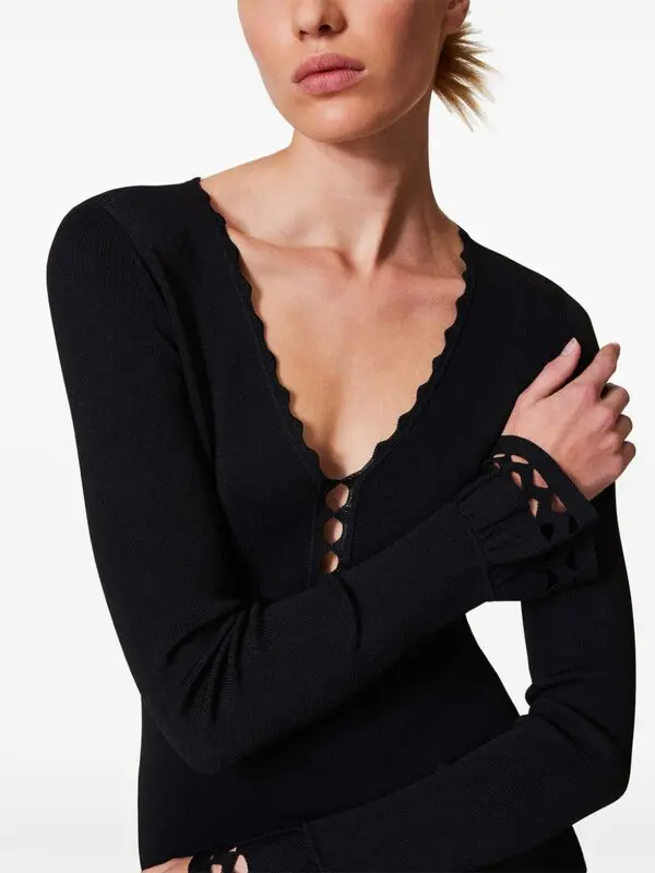TWINSET Scallop-trim Midi Dress