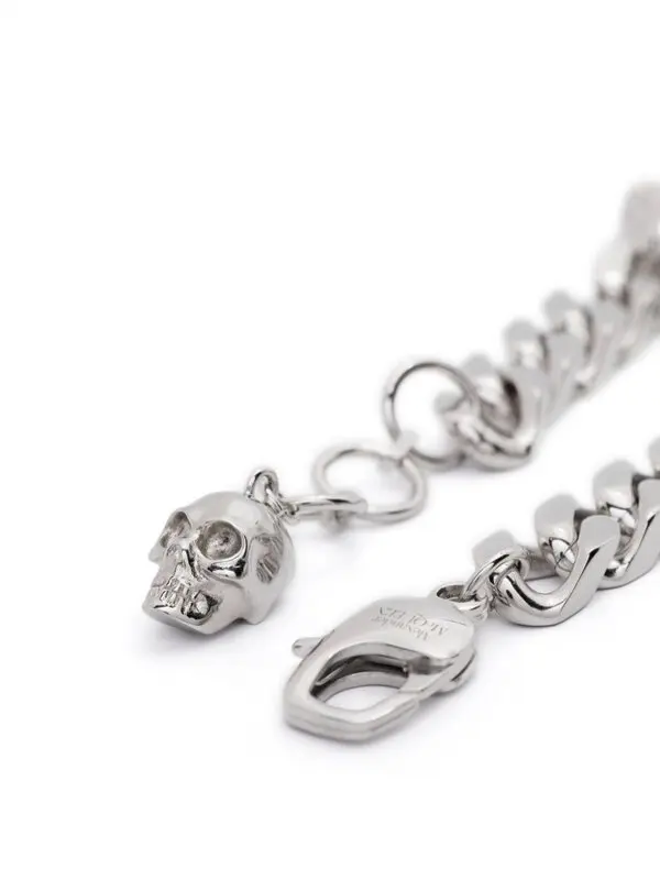 Alexander Mcqueen Skull Chain Bracelet In Silver | Editorialist