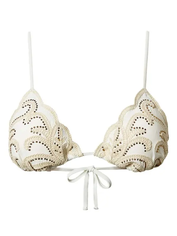 TWINSET Knitted Bikini Top - White