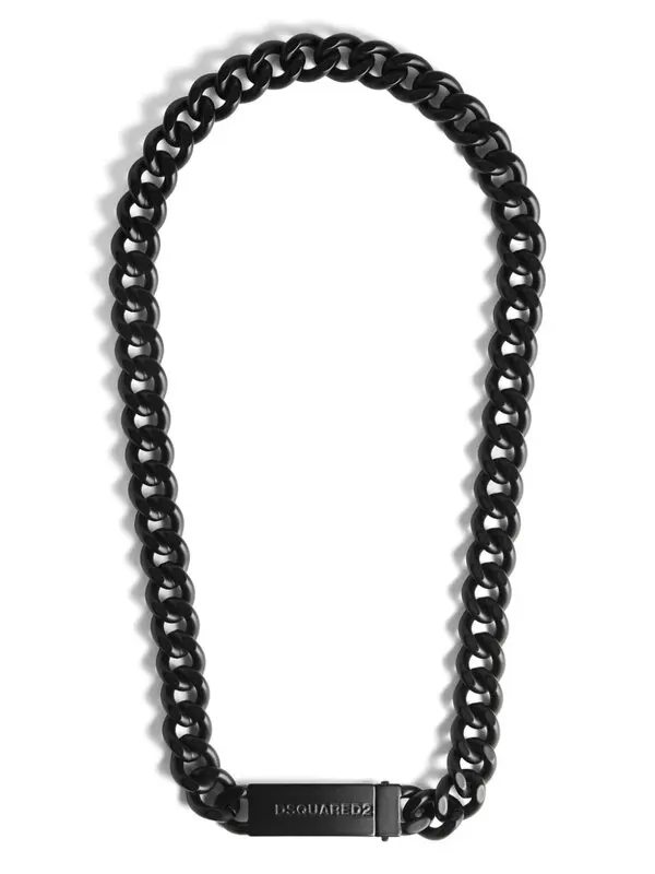 Dsquared2 Logo-plaque Chain-link Necklace - Black