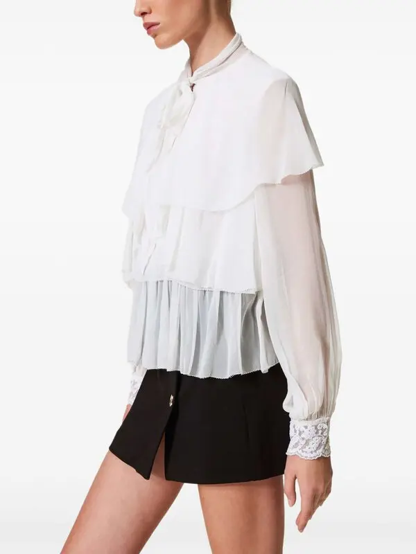 TWINSET Lace-detail Georgette Blouse