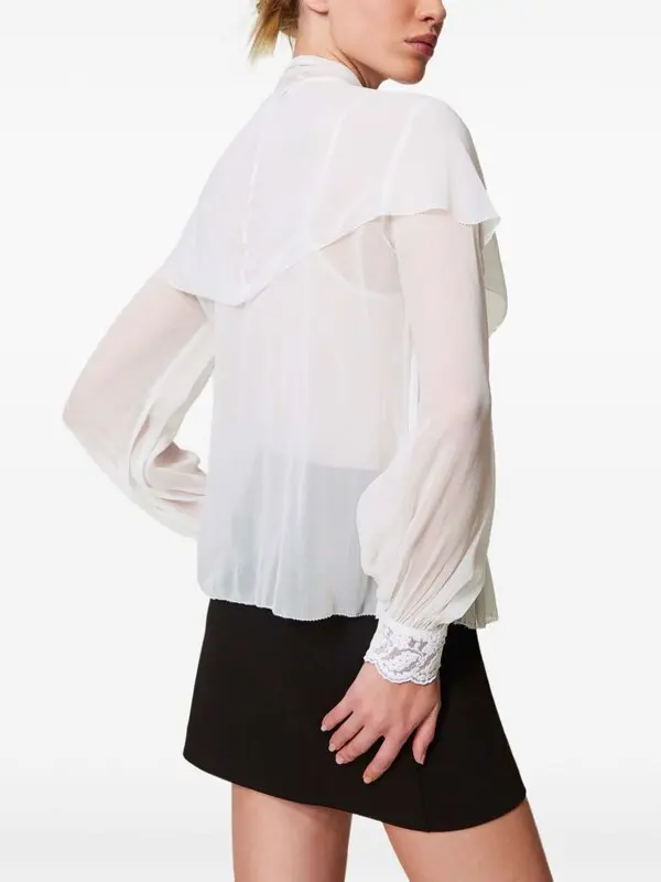 TWINSET Lace-detail Georgette Blouse