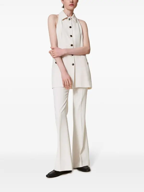 TWINSET Pressed-crease Flared Trousers