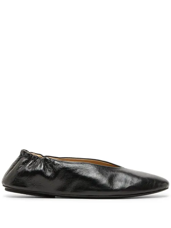 Marsèll Strascico Leather Ballet Flats - Black