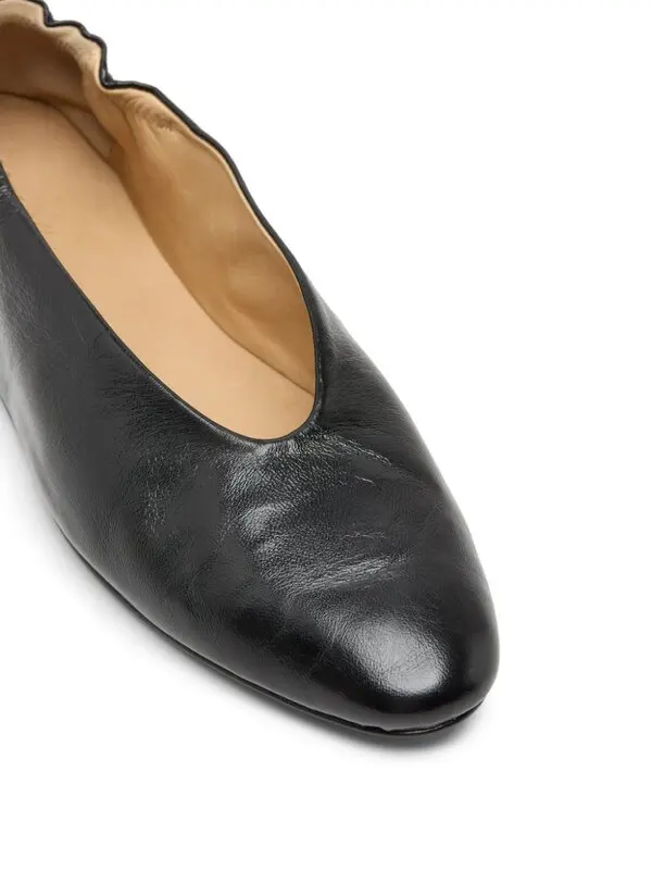 Marsèll Strascico Leather Ballet Flats - Black