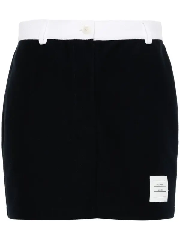 Thom Browne Logo-patch Mini Skirt - Blue