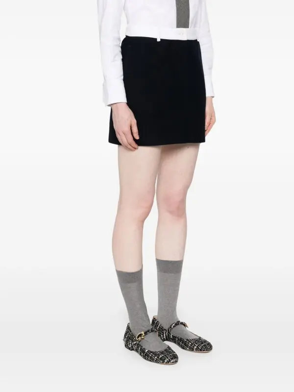 Thom Browne Logo-patch Mini Skirt - Blue