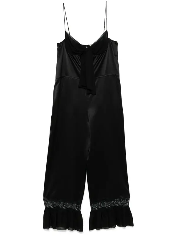 Saint Laurent Bow-detail Jumpsuit - Black