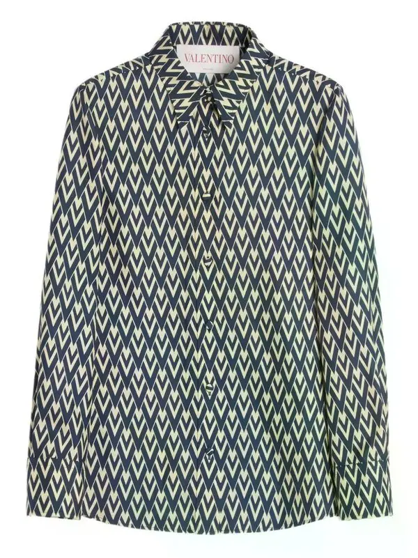 Valentino Garavani Toute La V Twill Shirt - Blue