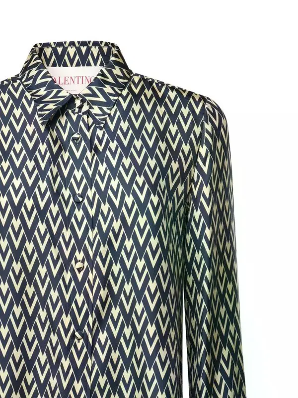 Valentino Garavani Toute La V Twill Shirt - Blue