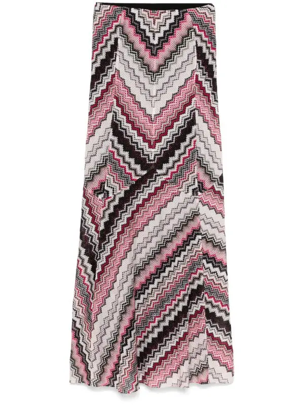 Missoni Zigzag-pattern Lamé Maxi Skirt - Black