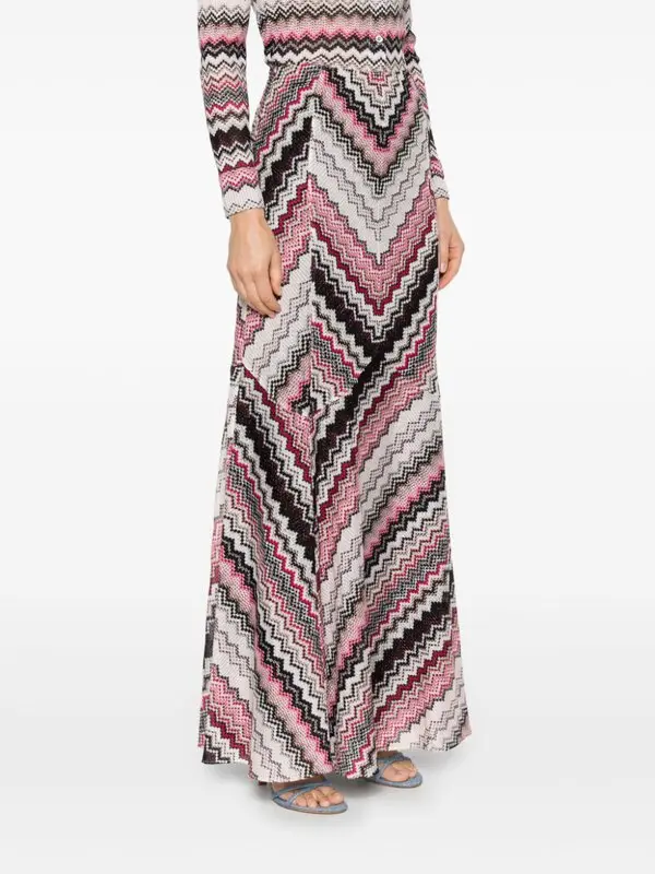 Missoni Zigzag-pattern Lamé Maxi Skirt - Black