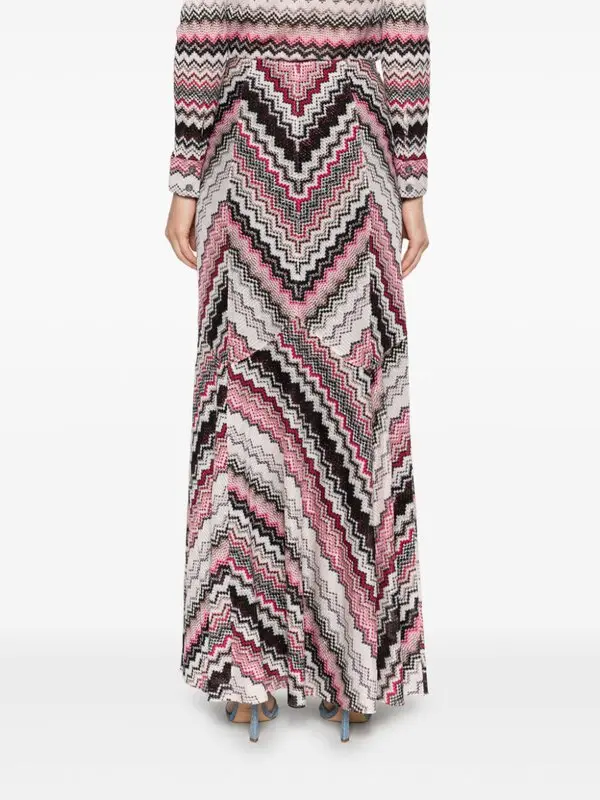 Missoni Zigzag-pattern Lamé Maxi Skirt - Black