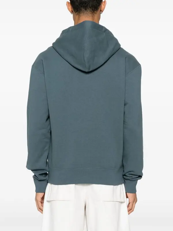 JIL SANDER Logo-patch Hoodie - Blue